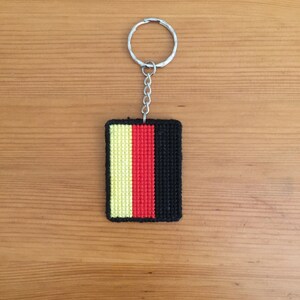 Handmade German Flag Cross Stitch Keychain, Germany Keychain, German ...
