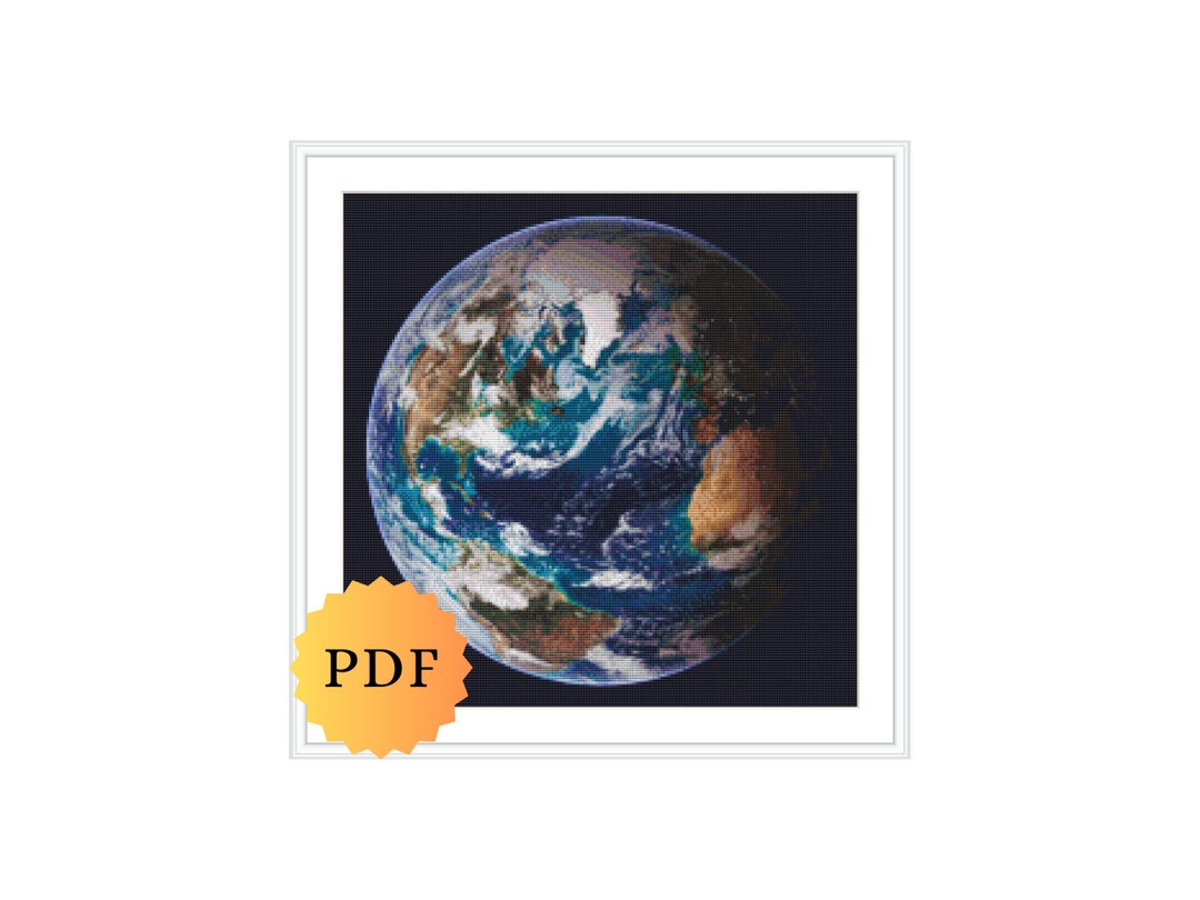 Counted Cross Stitch Pattern, Planet Earth Cross Stitch, View of Earth ...