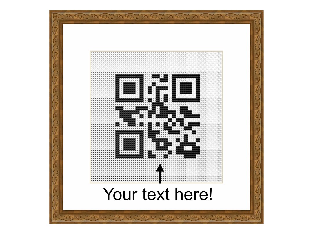 Custom QR Code Cross Stitch Pattern, Turn Any Text or Url Into QR Code ...