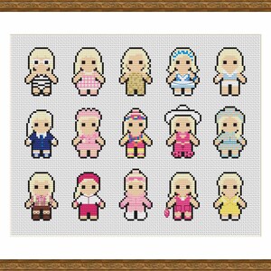 Counted Cross Stitch Sampler, Mini Character Collection, Cross Stitch ...