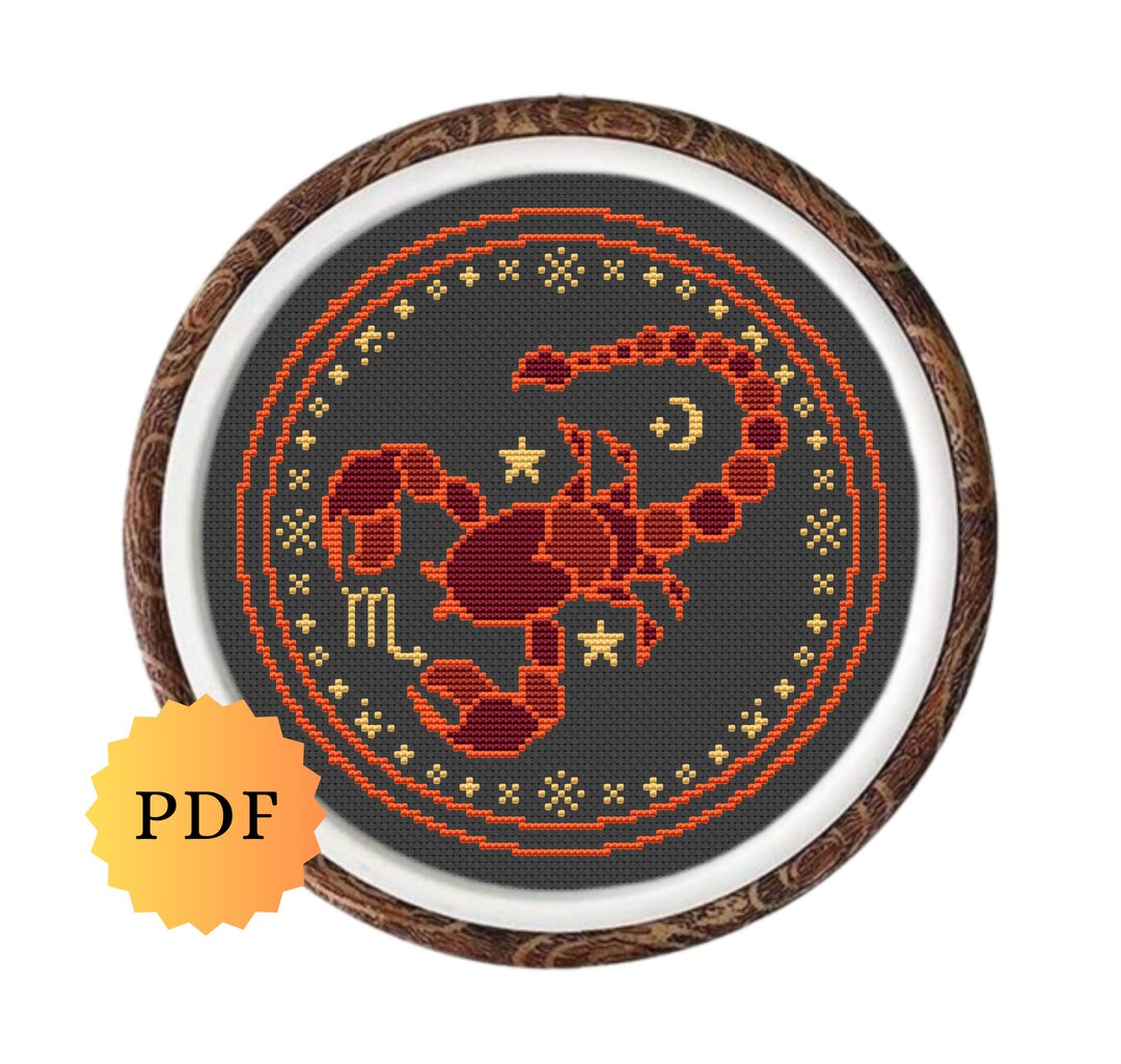 Scorpio Counted Cross Stitch Pattern, Zodiac Cross Stitch, Scorpio ...