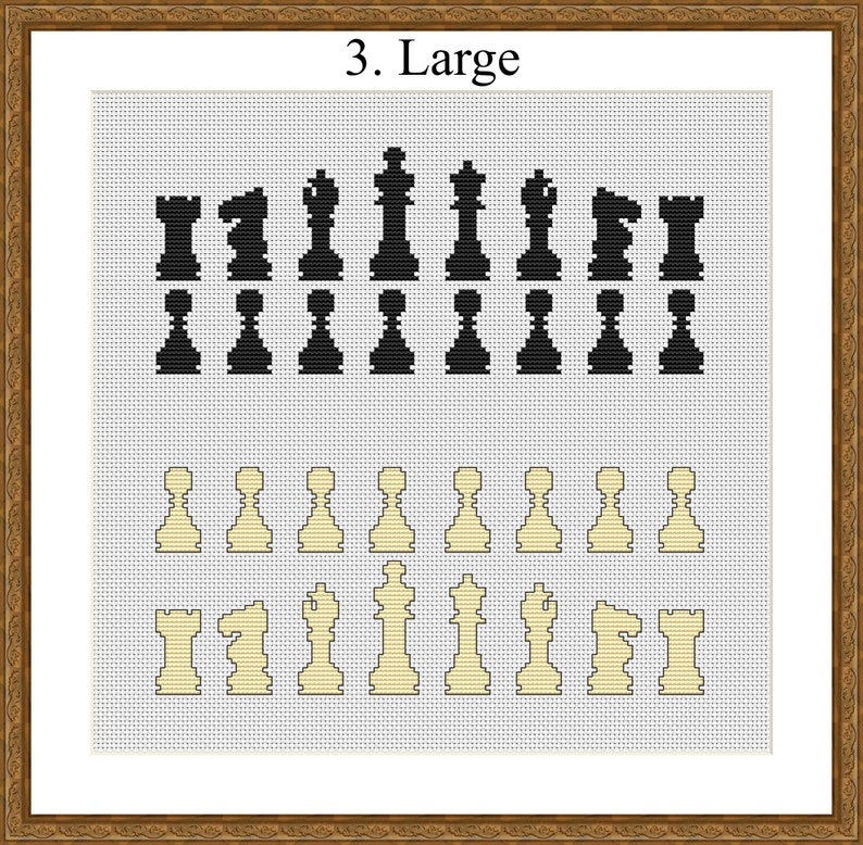 Chess Pieces Counted Cross Stitch Pattern Chess Cross Stitch | Etsy