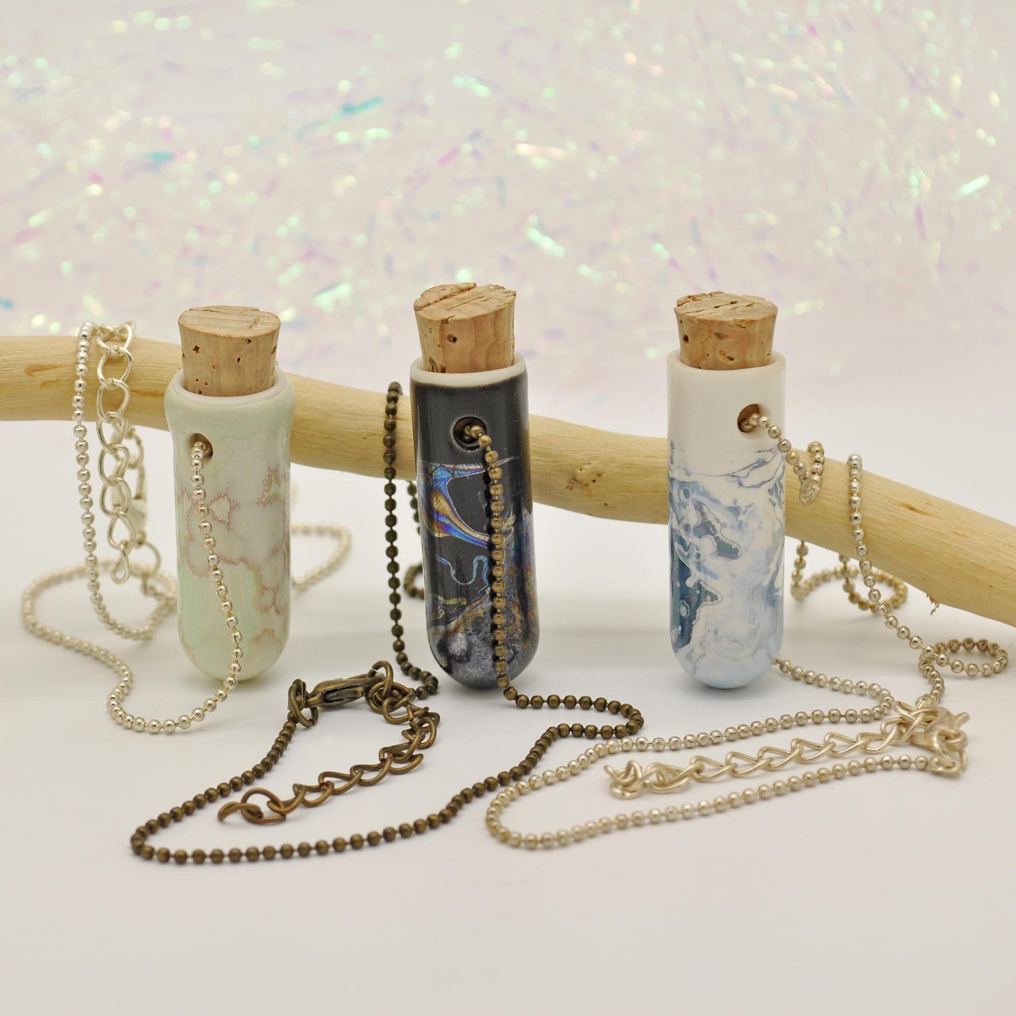 Handmade Porcelain ceramic test tube pendant / Boho ceramic - Etsy.de