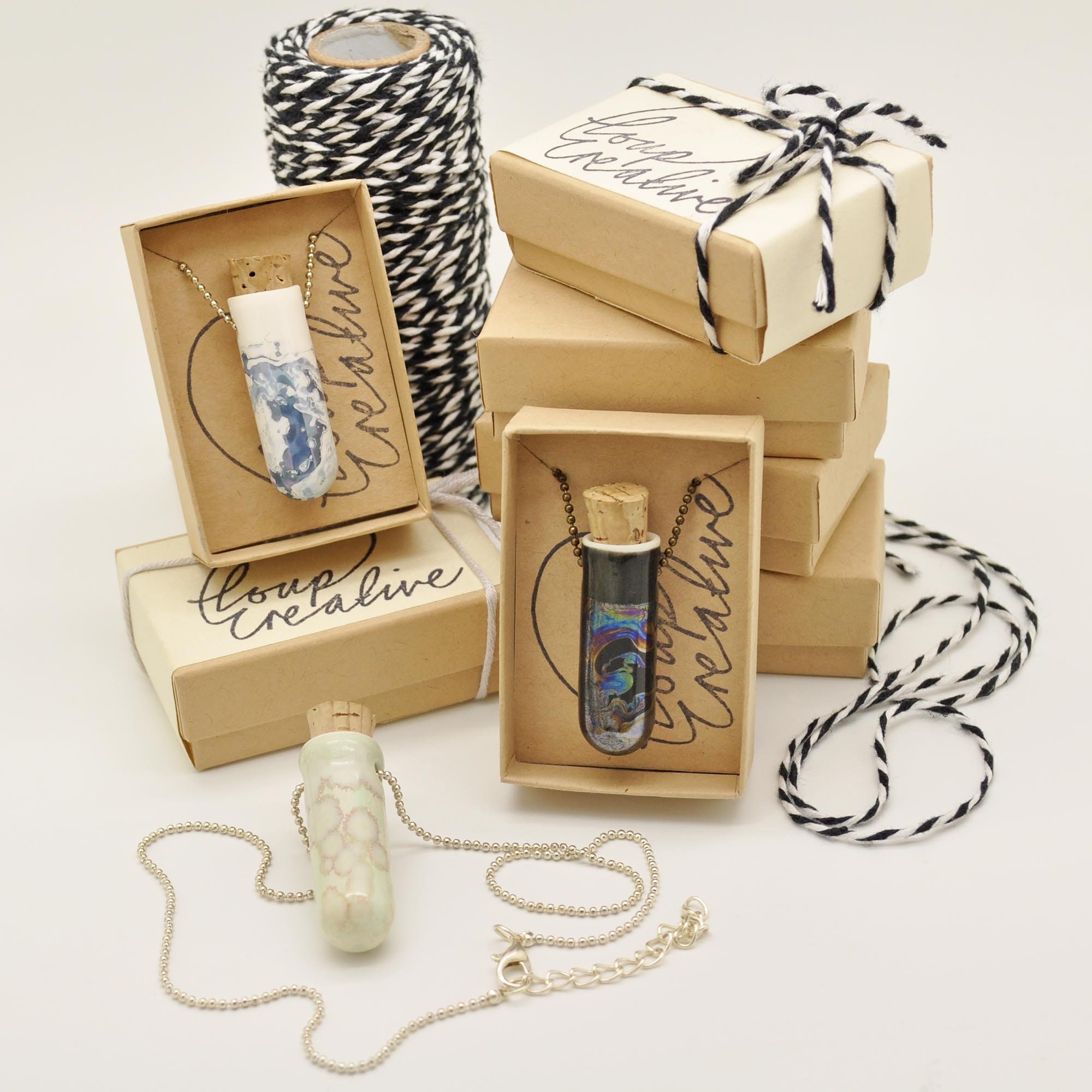 Handmade Porcelain ceramic test tube pendant / Boho ceramic - Etsy.de