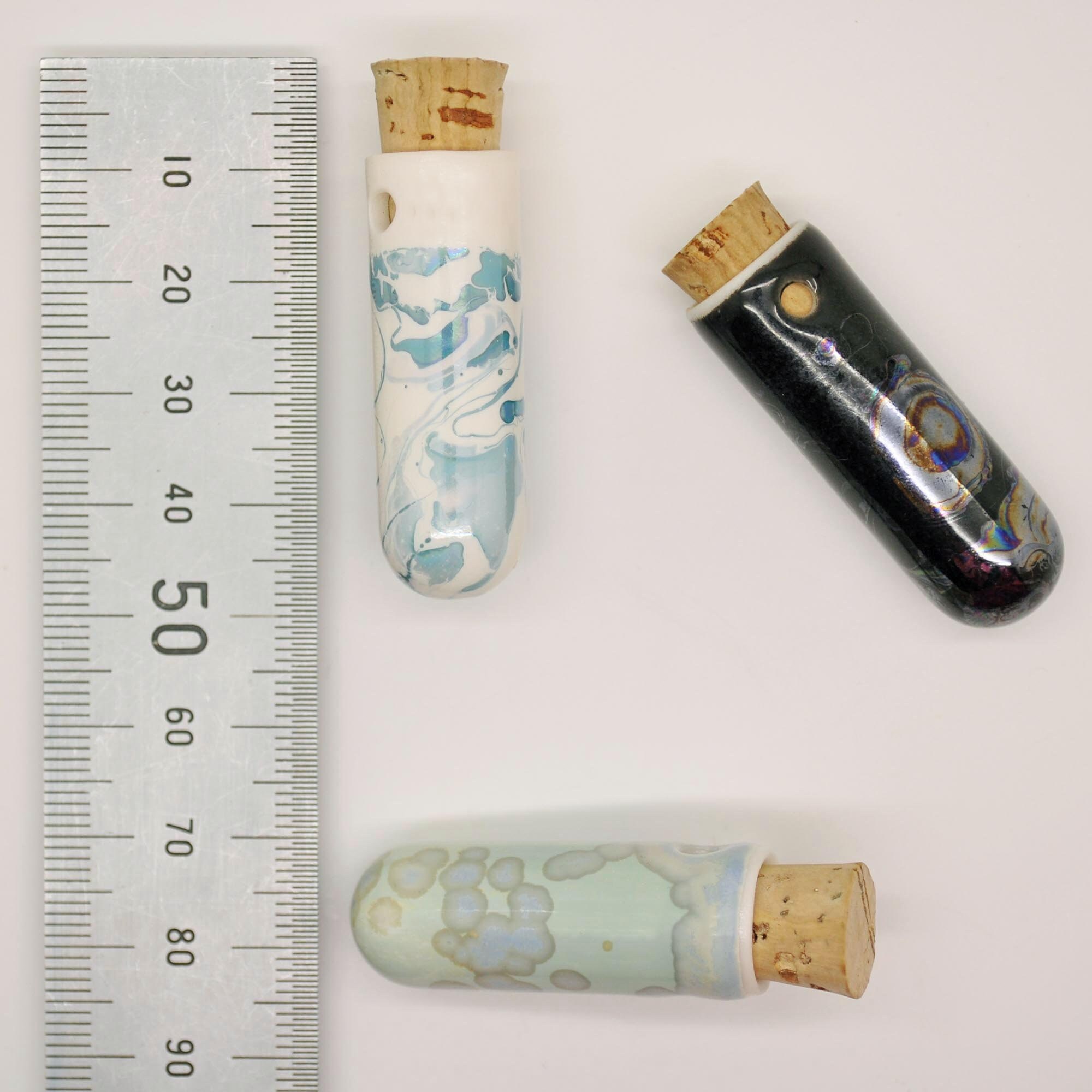 Handmade Porcelain ceramic test tube pendant / Boho ceramic - Etsy.de