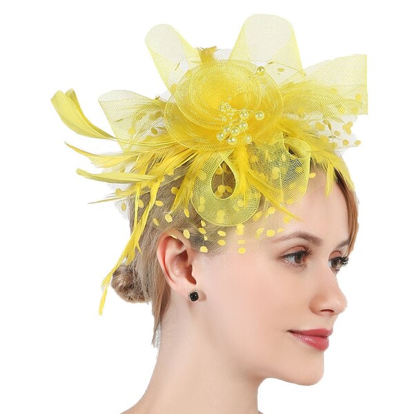 Yellow Fascinator - Etsy