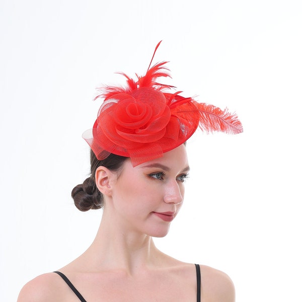 Red Fascinator - Etsy