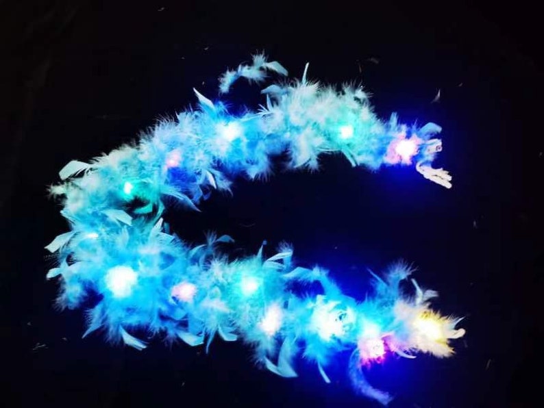 Baby Blue W/ Colorful LED Lights 55 Gram Chandelle Feather - Etsy