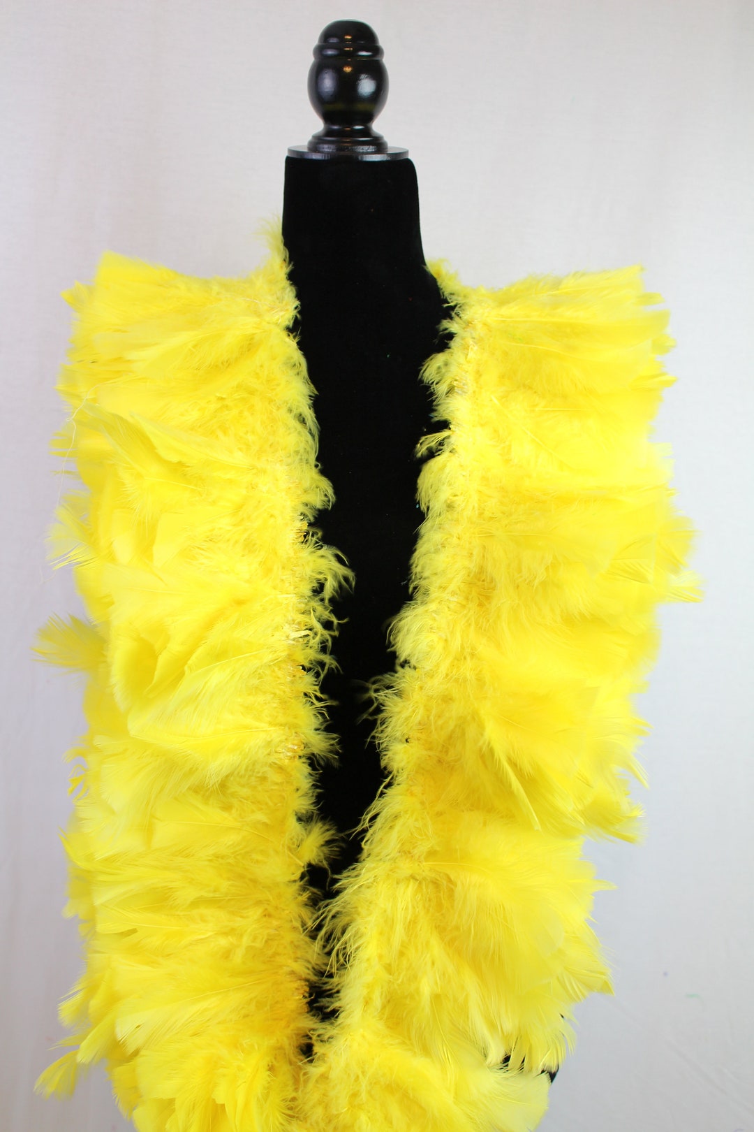 Yellow Color Turkey Fluff Feather Fringe Trim - 2 Yard 4“-5" Height ...