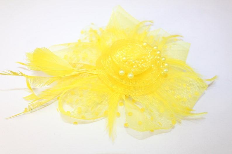 Yellow Color Fascinator Hat for Women Tea Party Wedding - Etsy