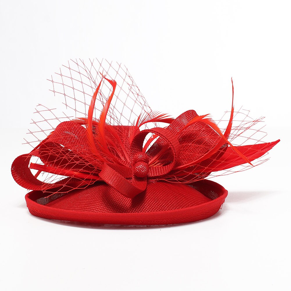 Red Color Fascinator Hat for Women Tea Party Wedding Kenturky - Etsy