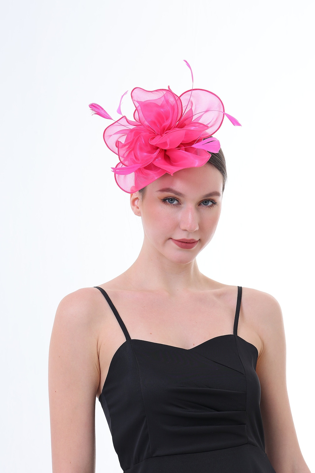 Hot Pink Color Fascinator Hat for Women Tea Party Wedding Kenturky ...