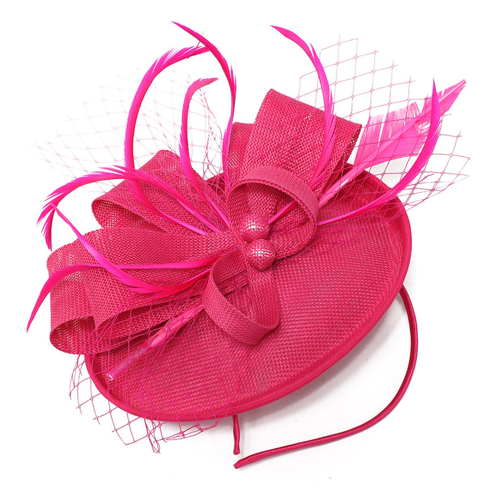 Hot Pink Color Fascinator Hat for Women Tea Party Wedding - Etsy