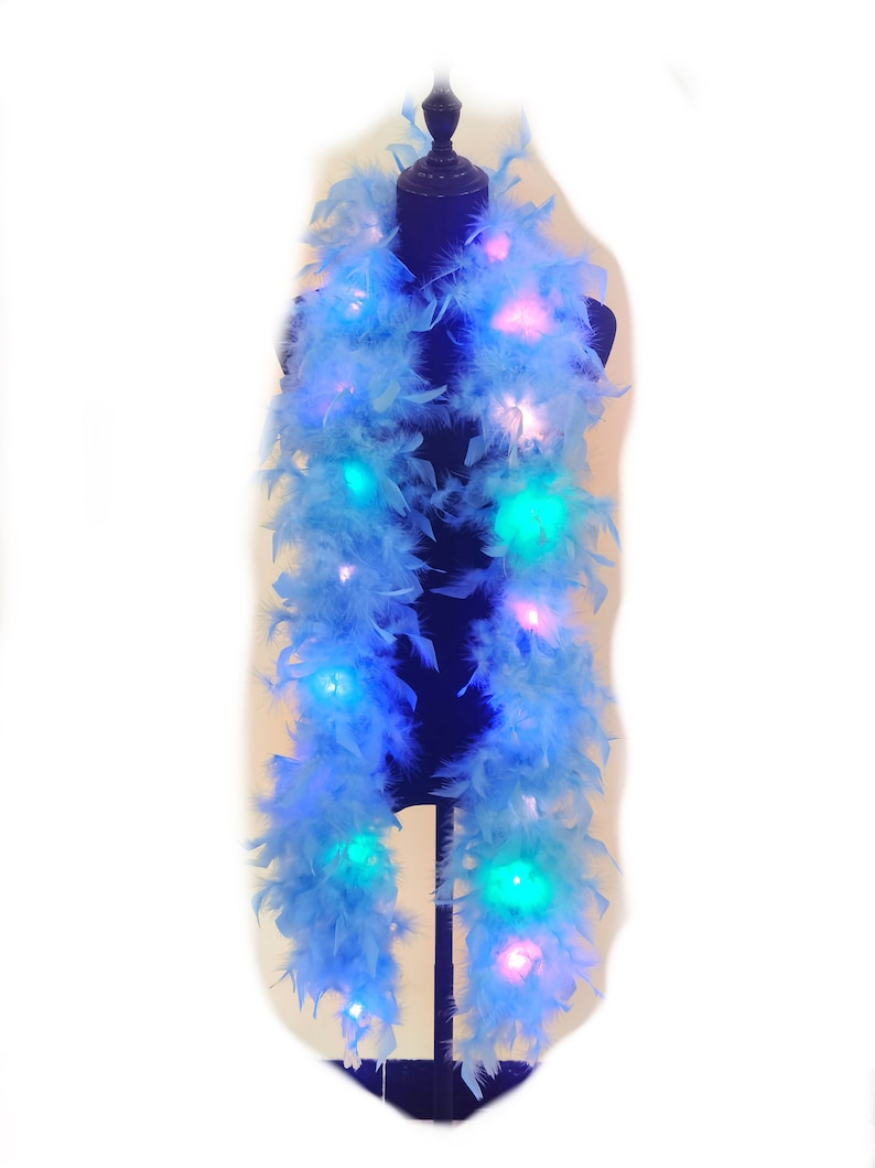 Baby Blue W/ Colorful LED Lights 55 Gram Chandelle Feather - Etsy