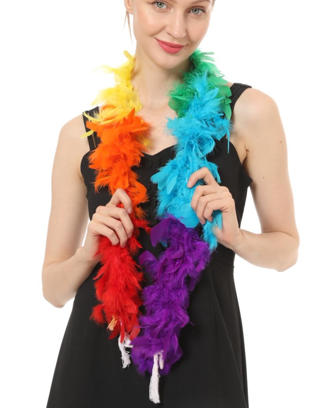 Rainbow Color 25 Gram, 4 Feet Long Chandelle Feather Boa, Great for ...