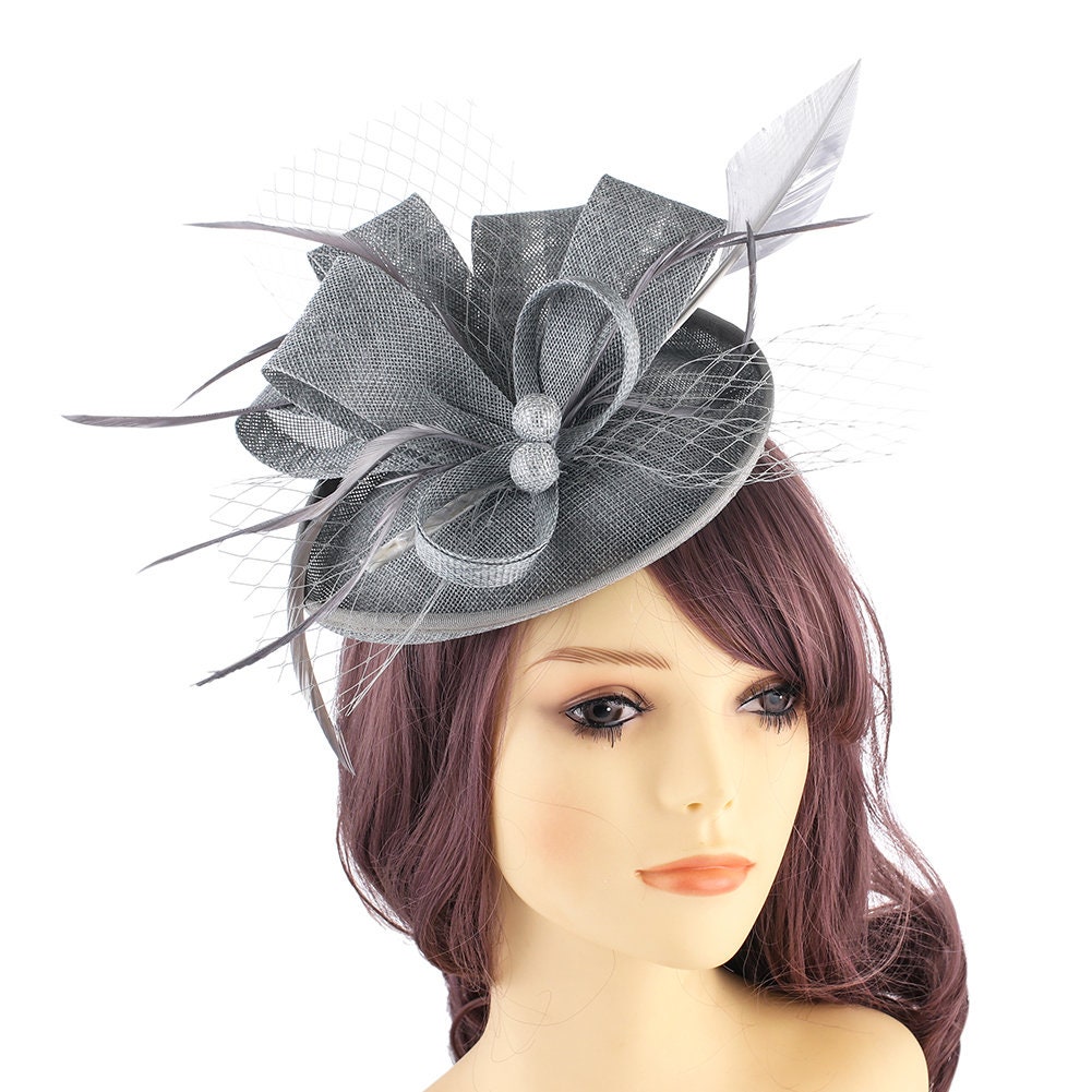 Gray Color Fascinator Hat for Women Tea Party Wedding Kenturky | Etsy