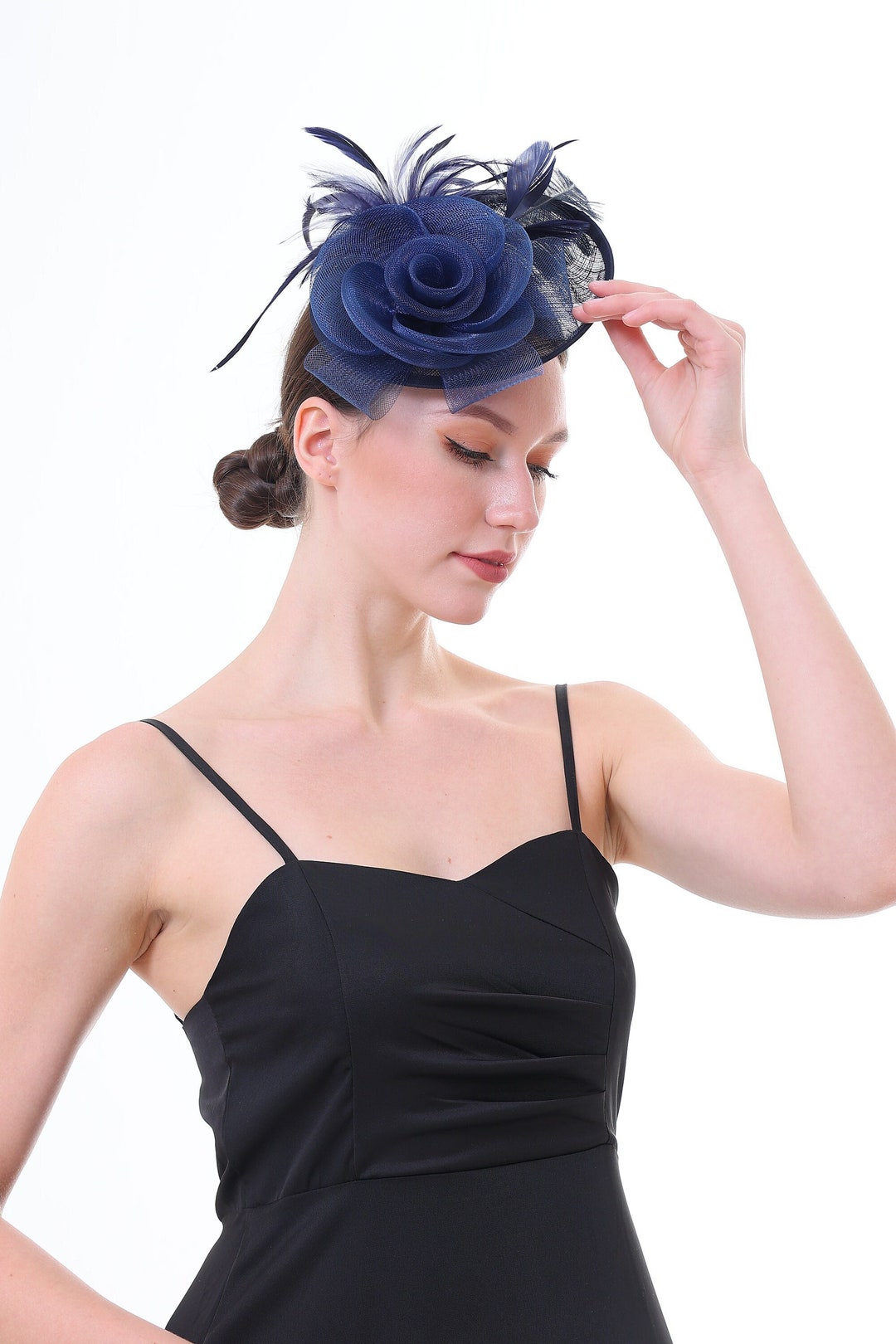 Navy Color Fascinator Hat for Women Tea Party Wedding Kenturky Derby ...