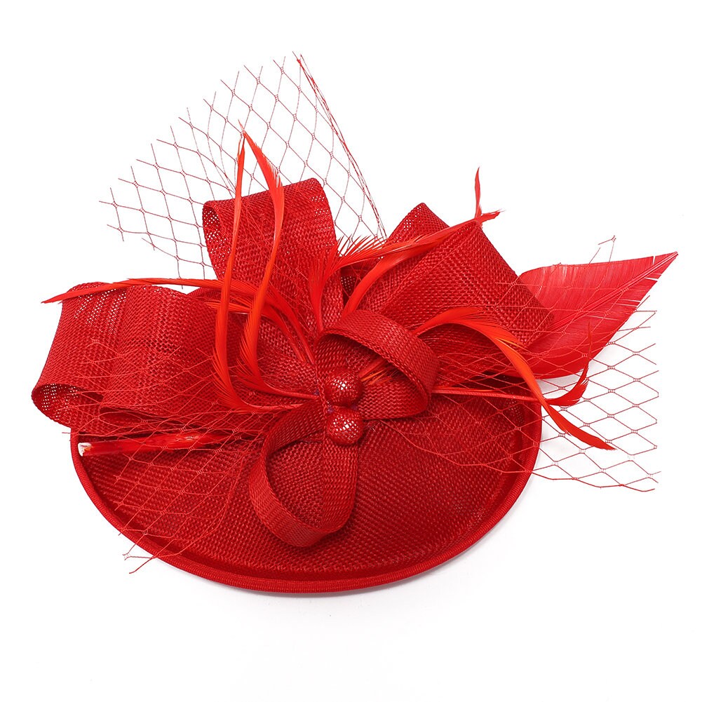 Red Color Fascinator Hat for Women Tea Party Wedding Kenturky - Etsy