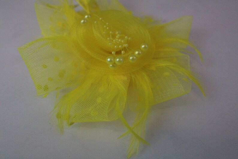 Yellow Color Fascinator Hat for Women Tea Party Wedding - Etsy