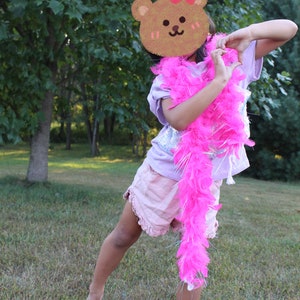 Cerise Pink W/silver Lurex Color 25 Gram, 4 Feet Long Chandelle Feather ...