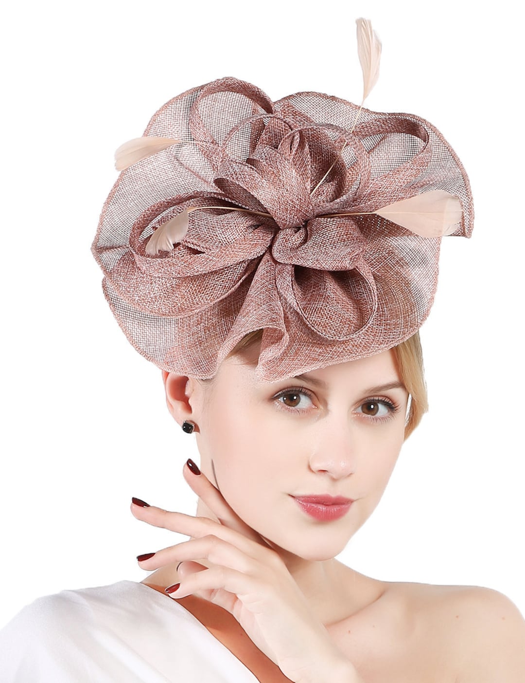 Champin Color Fascinator Hat for Women Tea Party Wedding Kenturky Derby ...