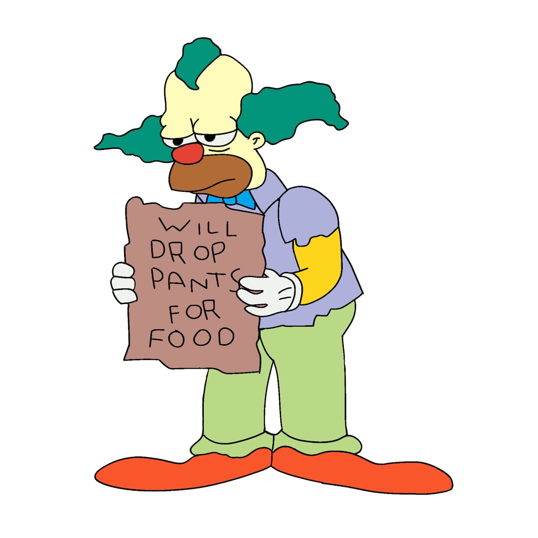 Krusty the Clown | Sticker | A5, A4, A3 Poster or Print - Etsy