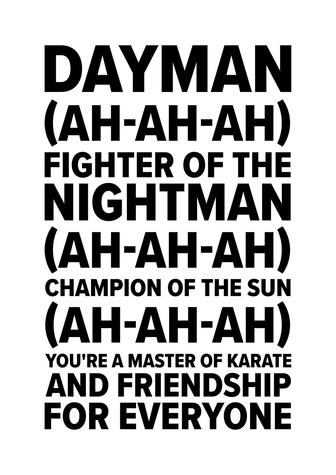 Dayman Lyrics A5 A4 A3 poster or print | Etsy