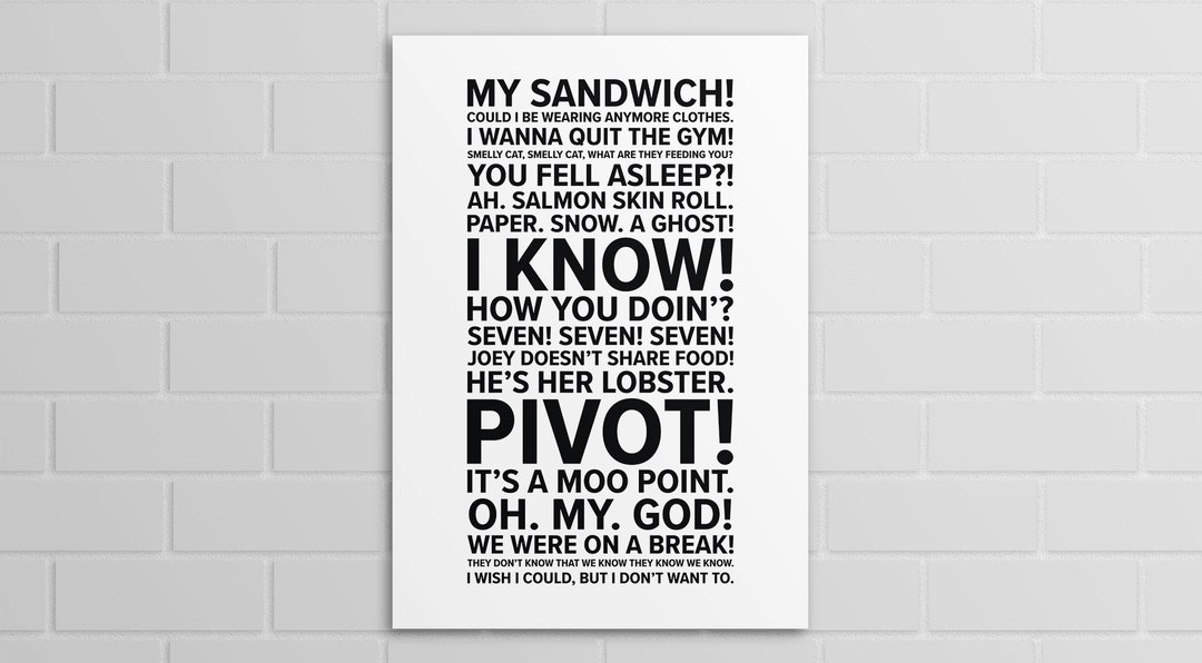 Friends Quotes (A5, A4, A3 Poster or Print) - Etsy