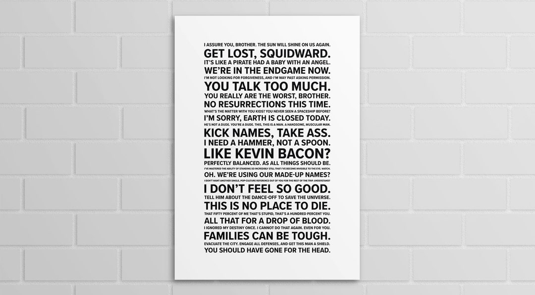 Infinity War Quotes (A5, A4, A3 Poster or Print) - Etsy