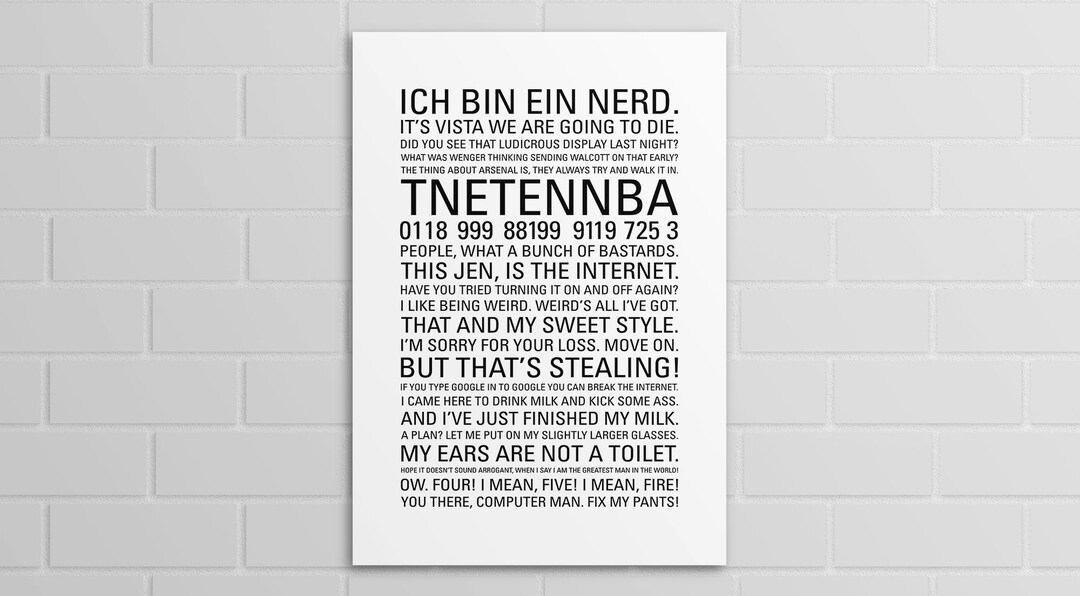 IT Crowd Quotes (A5, A4, A3 Poster or Print) - Etsy