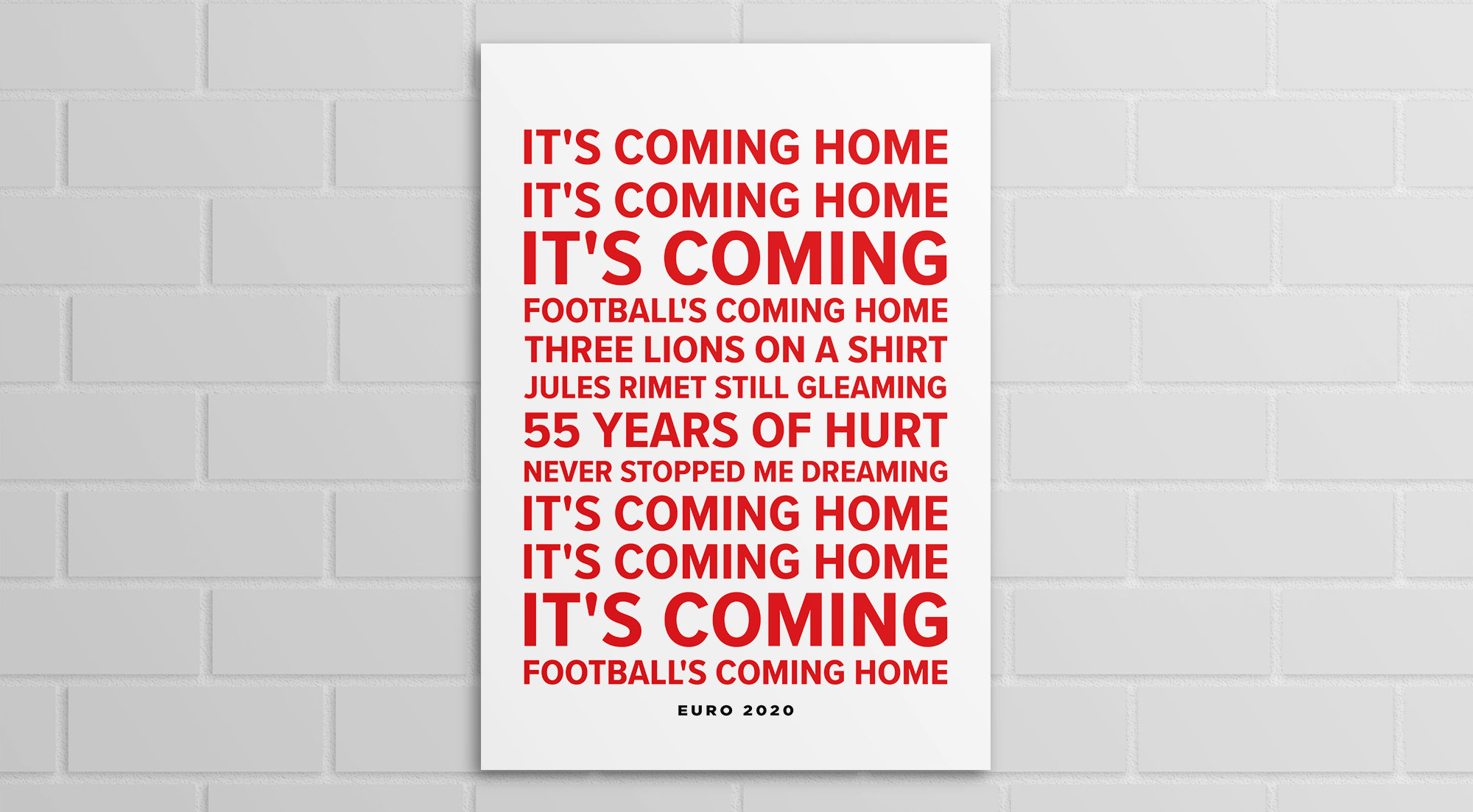 It's Coming Home Three Lions A5 A4 A3 Poster or - Etsy UK