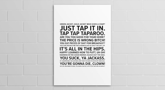 Happy Gilmore Quotes A5 A4 A3 Poster or Print | Etsy
