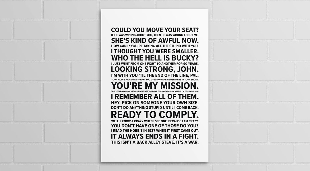 Bucky Barnes Quotes (A5, A4, A3 Poster or Print) - Etsy