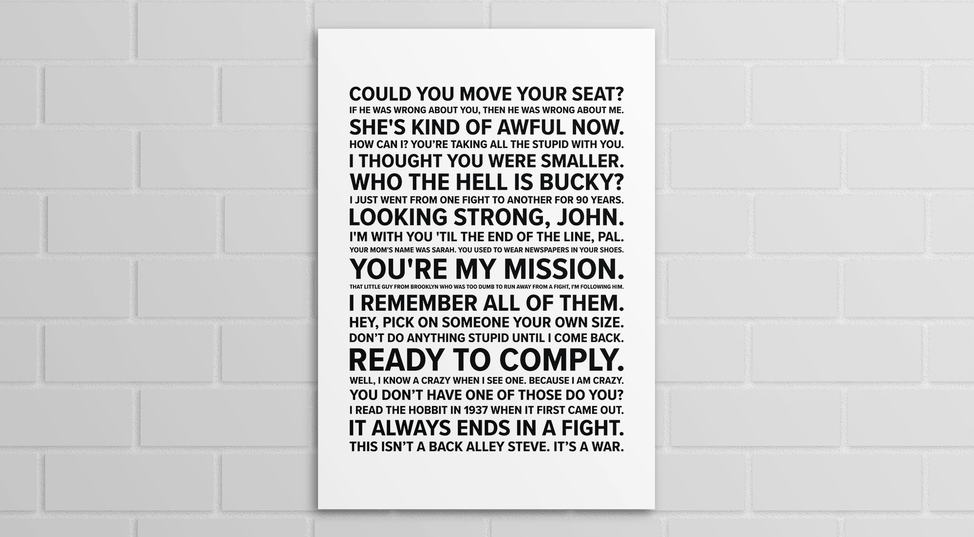 Bucky Barnes Quotes A5 A4 A3 Poster or Print - Etsy UK