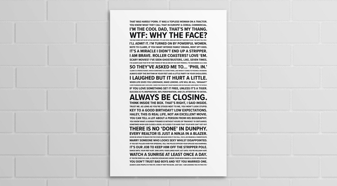 Phil Dunphy Quotes A5 A4 A3 Poster or Print | Etsy