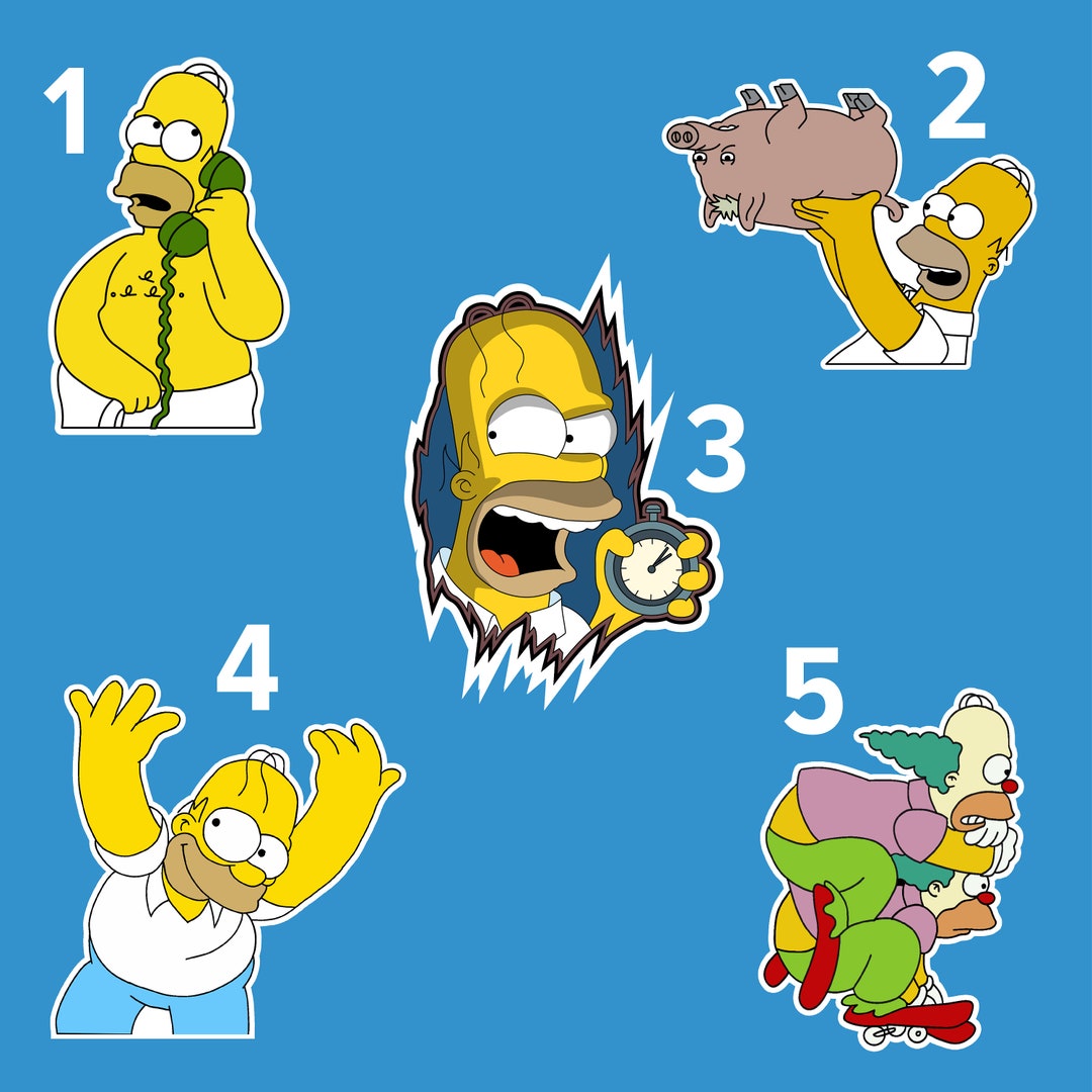 Homer Simpson Illustration Stickers - Etsy