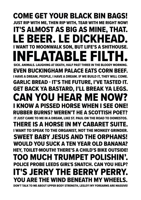 Phoenix Nights Quotes A5 A4 A3 poster or print | Etsy