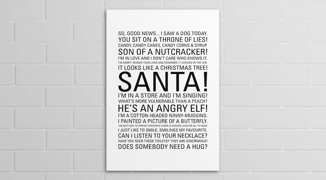Elf Quotes (A5, A4, A3 Poster or Print) - Etsy
