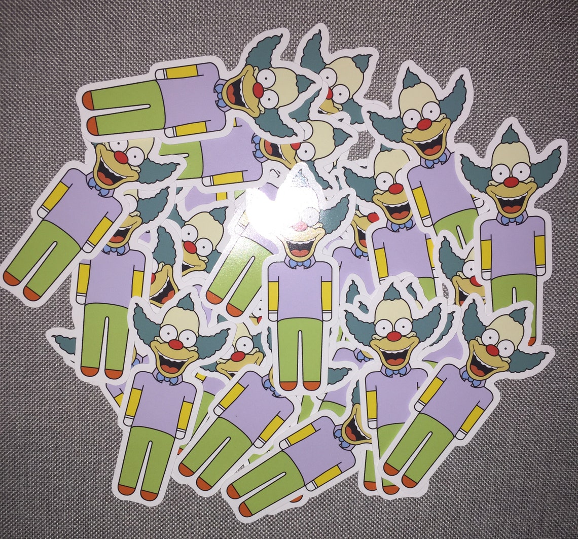 Krusty the Clown Sticker A5 A4 A3 Poster or Print - Etsy
