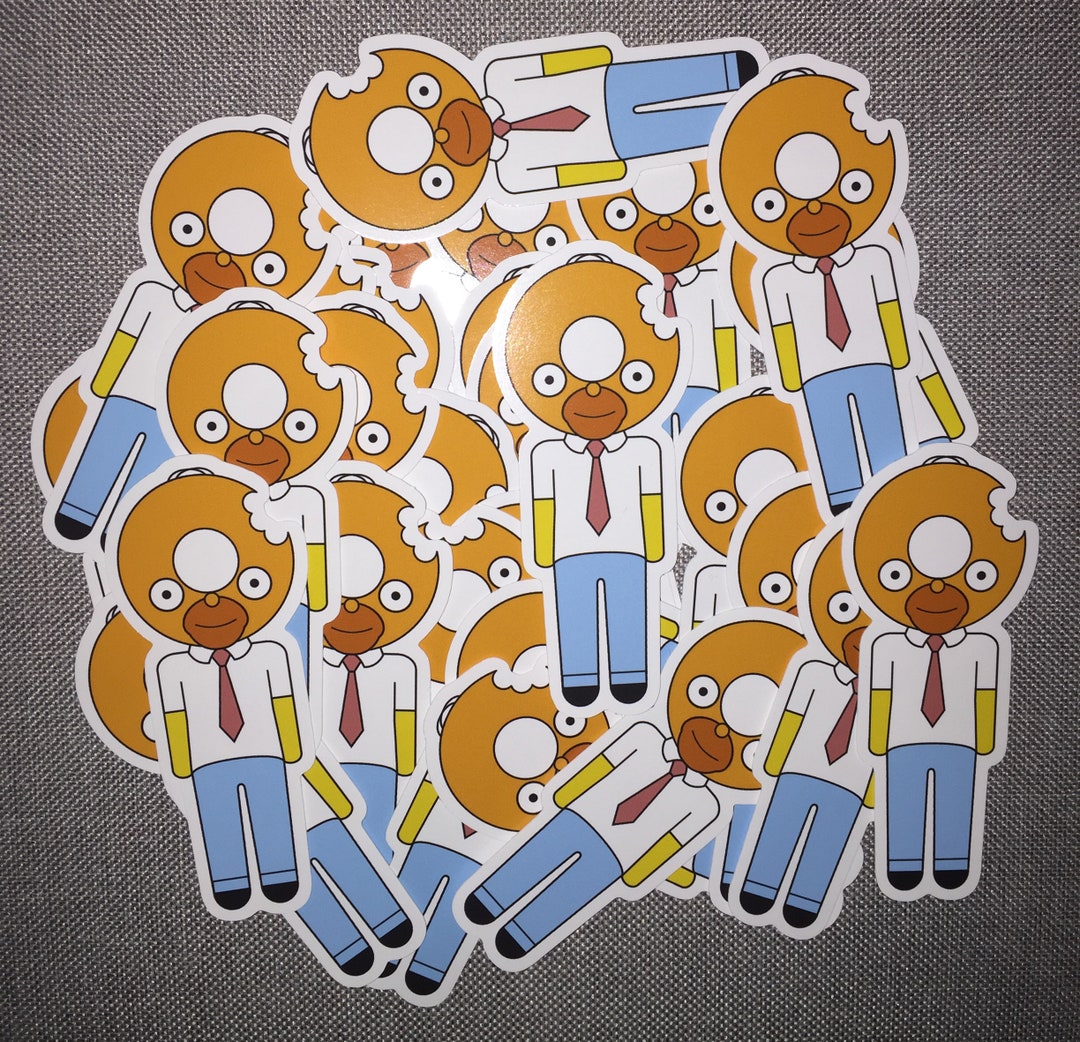 Donut Homer Simpson Illustration | Sticker | A5 or A4 Print or Poster ...