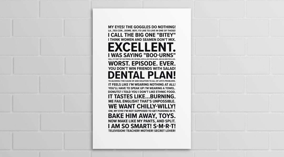 Simpsons Quotes (A5, A4, A3 Poster or Print) - Etsy