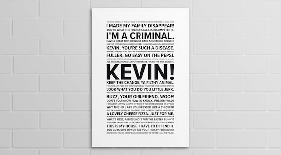 Home Alone Quotes A5 A4 A3 Poster or Print | Etsy