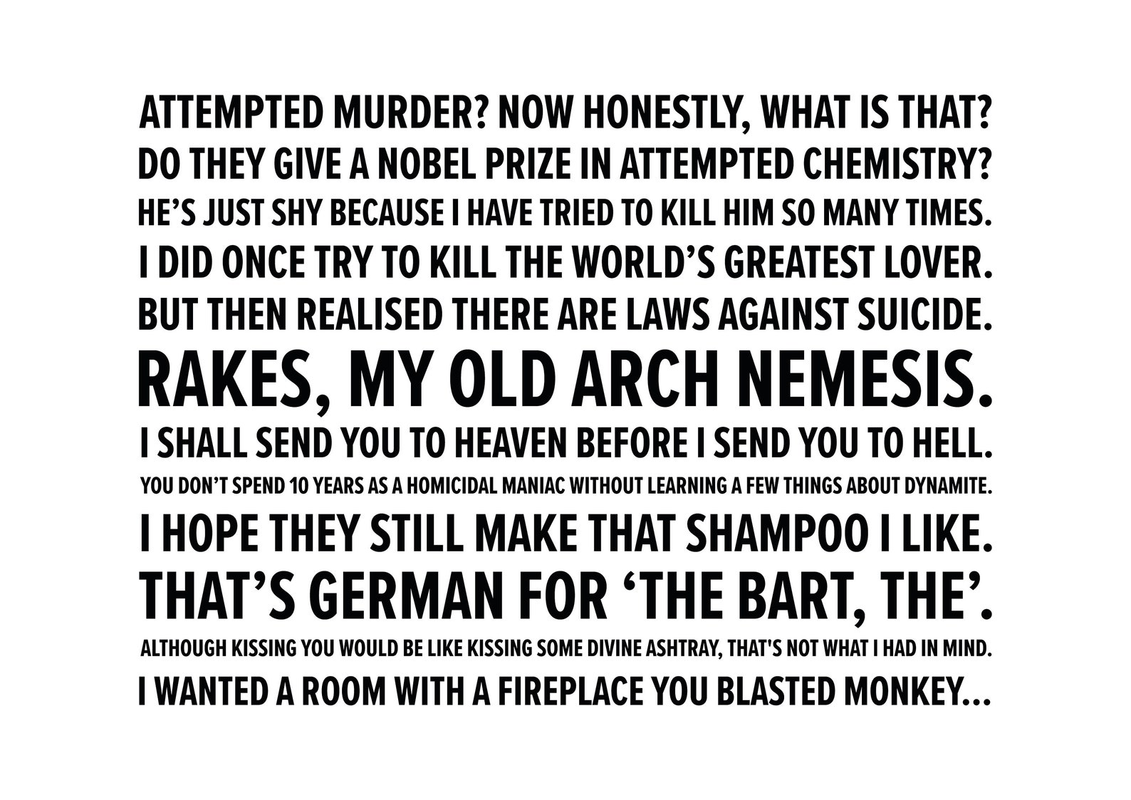 Sideshow Bob Quotes A5 A4 A3 poster or print | Etsy