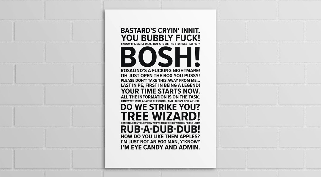 Taskmaster Quotes (A5, A4, A3 Poster or Print) - Etsy