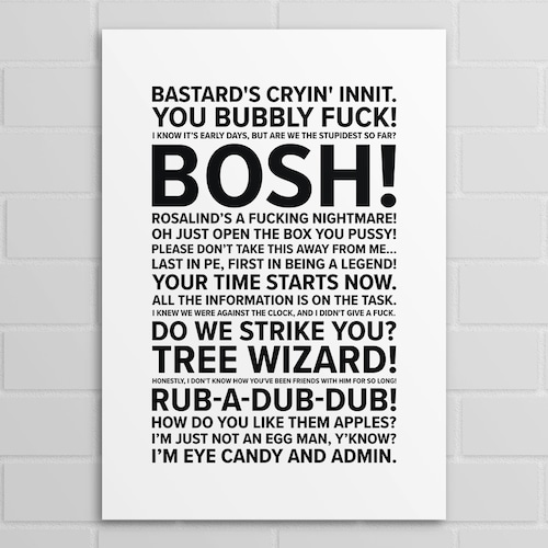 Taskmaster Quotes A5 A4 A3 Poster or Print - Etsy