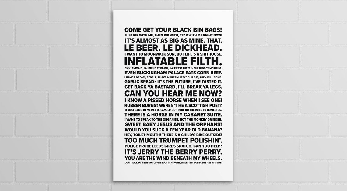 Phoenix Nights Quotes (A5, A4, A3 Poster or Print) - Etsy UK