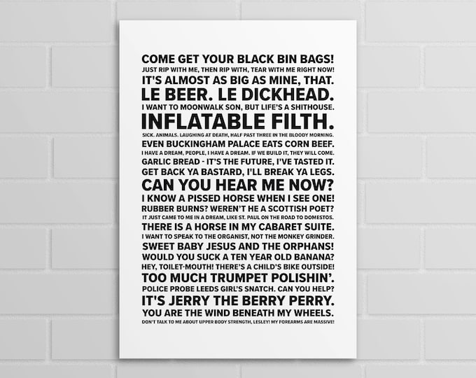 Phoenix Nights Quotes A5 A4 A3 poster or print | Etsy