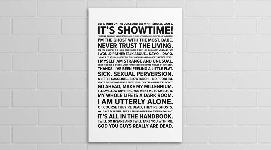 Beetlejuice Quotes (A5, A4, A3 Poster or Print) - Etsy