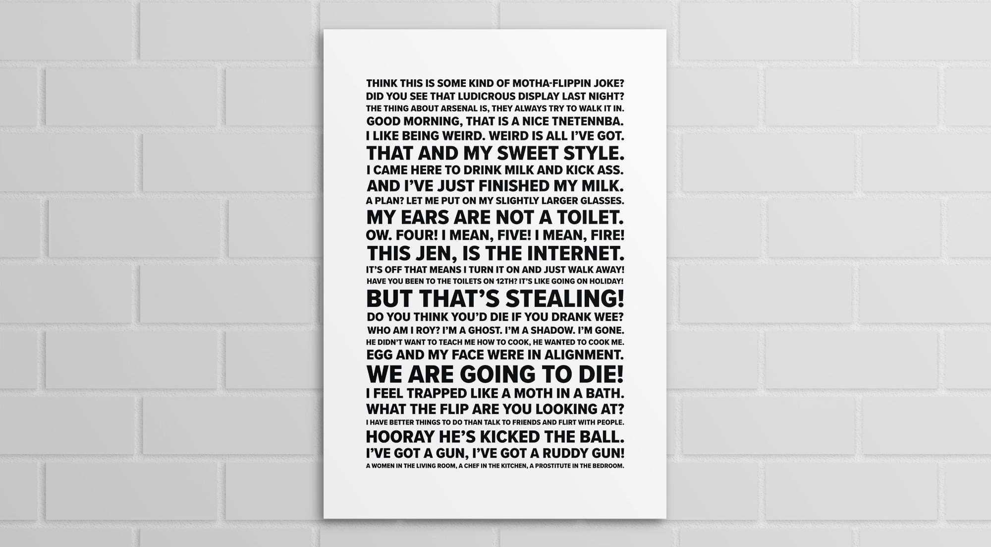 Moss Quotes IT Crowd A5 A4 A3 Poster or Print - Etsy UK