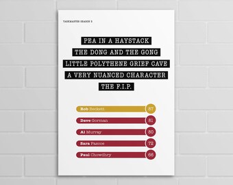 Taskmaster Quotes A5 A4 A3 Poster or Print | Etsy